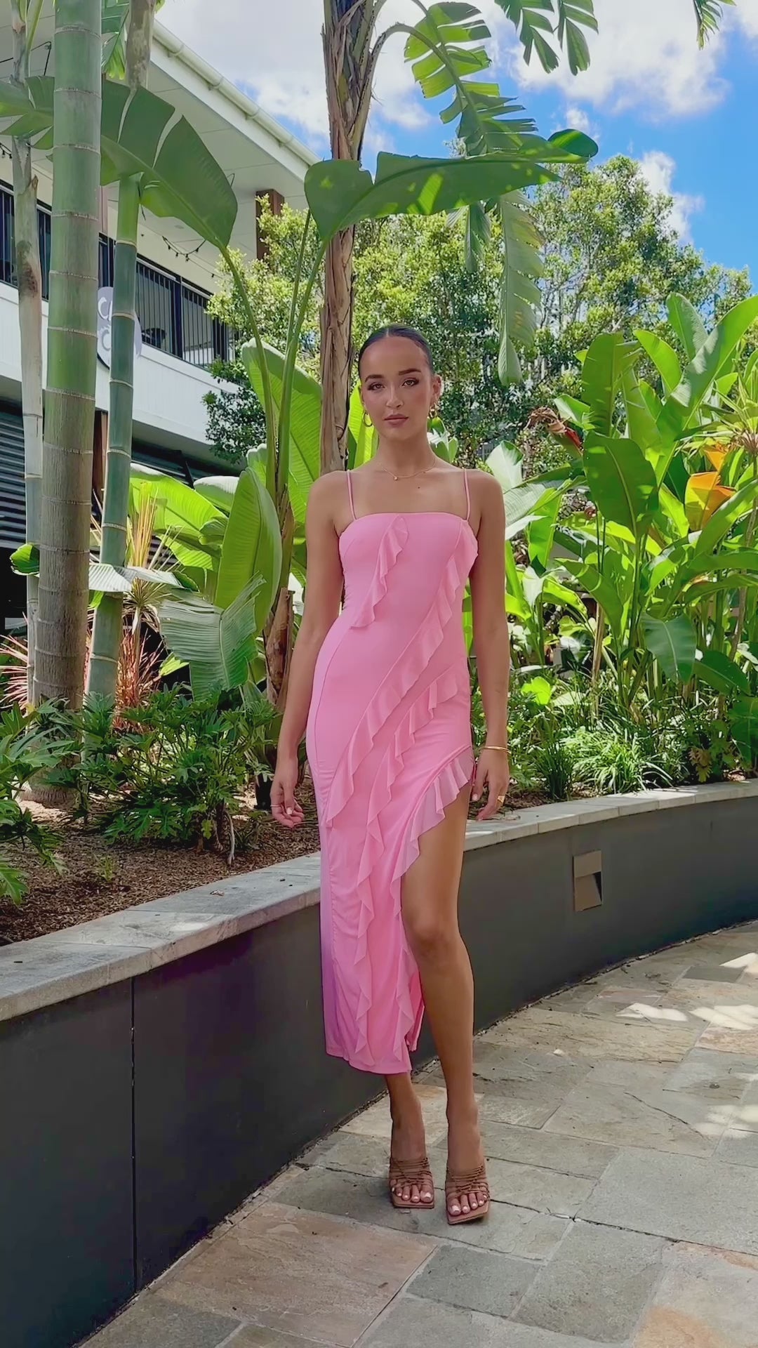 Zabby Midi Dress - Pink – IFashion